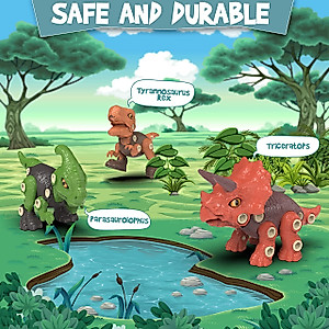 Batlofty Dinosaur Toys for 3 4 5 6 7 Year Old, Take Apart Dinosaur Toys with Electric Drill, STEM Construction Educational Toys with Skeleton, Birthday Christmas Easter Gift for Boys Girls