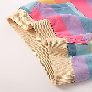 WELAKEN Rainbow Sweatshirts with Unicorn for Girls Toddler & Kids II Little Girl's Pullover Tops Cotton Hoodies 6-7 Years