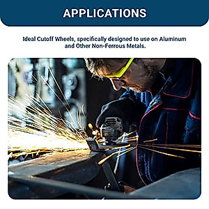 Benchmark Abrasives 4-1/2" Type 1 Aluminum Cutting Wheel 0.040" Thick 7/8"Arbor, Metal Cutting Grinding Wheel, Angle Grinding Cutting Wheel Max. RPM 13300-25 Pack