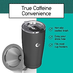 Coffee Gator Coffee Travel Mug - 20 OZ Stainless-Steel, Vacuum Insulated Tea and Coffee Tumbler for Women and Men with Leakproof Lid & Paperless Dripper, Gray