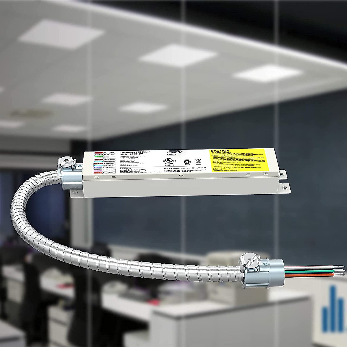 20W LED Emergency Backup Driver, Rechargeable UL Listed Backup Battery, Over 90mins Emergency Time, 120V-347VAC, for Dimmable LED troffer, Panel, Shop Light (20W, 1-Pack)