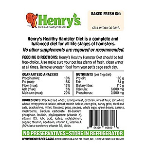 Henry's Hamster Food - The Only All Natural Baked Fresh to Order (8 oz (2-Pack))
