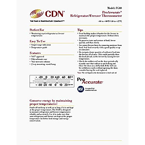 CDN FG80 Refrigerator/Freezer NSF Professional Thermometer