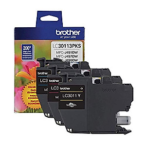 Brother 2 Pack LC3011 Innobella Standard-Yield 3-Color Ink Cartridge Set, 200 Pages Yield/Cartridge, Cyan, Magenta, Yellow