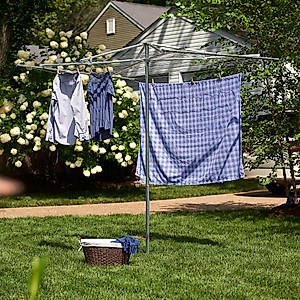 Household Essentials 17140-1 Rotary Outdoor Umbrella Drying Rack | Steel | 30-Lines with 182 ft. Clothesline
