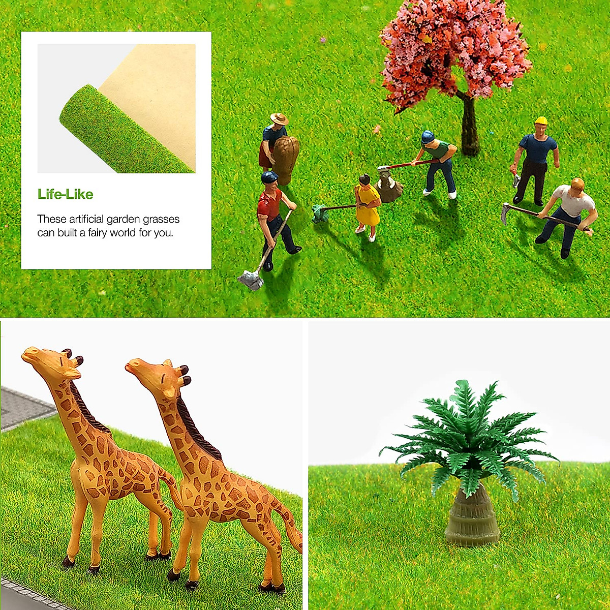 10Pcs Fairy Artificial Grass Miniature, Artificial Garden Grass Diorama Supplies, 6 x 6 Inches Miniature Artificial Craft Grass Plastic Grass Mat Crafts Dollhouse DIY Grass Garden Miniatures