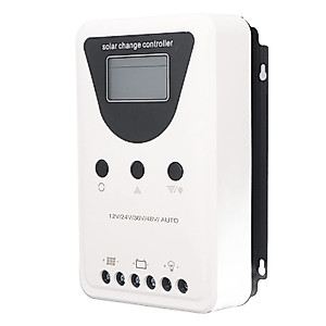 PWM Solar Charge Controller, LCD Display Automatic Detection DC 12V/24V/36V/48V Solar Panel Regulator, for Lithium Battery etc(100A)