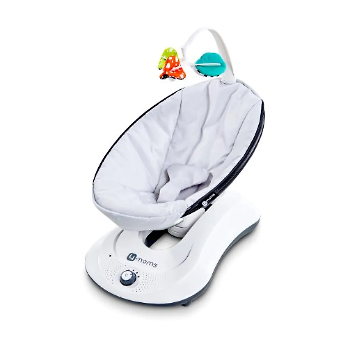 4moms rockaRoo Seat Fabric, For Baby, Infant, and Toddler, Machine Washable, Smooth, Nylon Fabric, Grey Classic