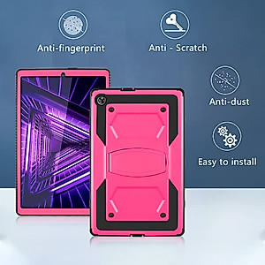 Soatuto for Lenovo M10 HD 10.1 inch Tablet Case, Heavy-Duty Drop-Proof Shockproof Hybrid Anti-Impact Case Built in Kickstand for Lenovo M10 HD 2nd Gen TB-X306F / TB-X306X 10.1” 2020 (Pink)