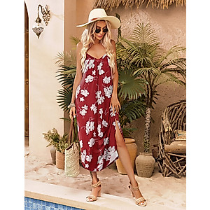 Ekouaer Womens Sleeveless Nightgown Full Slip Nightshirt Print Nightwear Full Length Loungewear Soft Nightdress