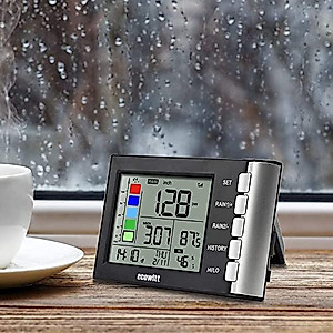 ECOWITT WH5360B Wireless Rain Gauge High Precision Digital 3-in-1 Weather Station with Indoor Thermometer and Hygrometer