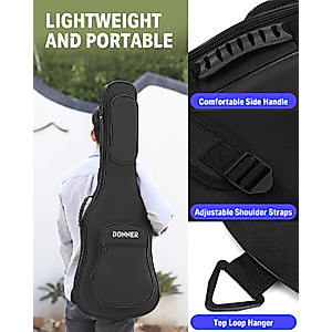 Donner 39 inch Electric Guitar Bag Gig Bag, 0.4 Inch Padded Sponge 600D Ripstop Waterproof Nylon Dustproof Soft Electric Guitar Case Adjustable Strap Black