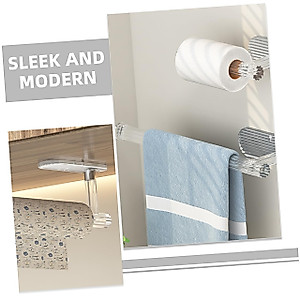 Anneome 2pcs Nail Towel Rack Kitchen Towel Bar Kitchen Towel Hangers Wall Mounted Towel Rack Toilet Paper Hanger Self Adhesive Hand Towel Holder Bath Towel Hanger Acrylic Transparent