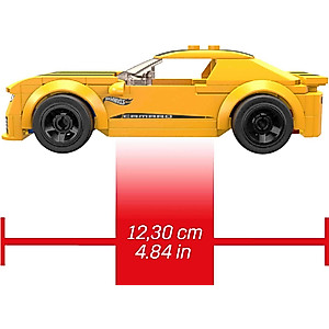 MEGA Hot Wheels Building Toy Race Car Playset, 17 Camaro with 89 Pieces, 1 Micro Action Figure Driver, Yellow, Kids Age 5+ Years