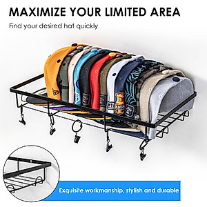 Forzacx Hat Stand for Baseball Caps Display and Organizer 2 Pack, Holds Up to 50 Caps, Space-Efficient, Exquisite and durable, Stylish Decor Piece for Closet, Bedroom, Dresser (Black)