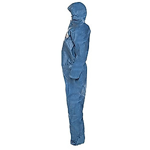 Kleenguard A20 Breathable Particle Protection Hooded Coveralls (58517), REFLEX Design, Zip Front, Elastic Wrists & Ankles, Blue Denim, 4XL, 20 / Case