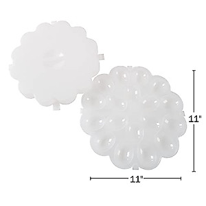Classic Cuisine Trays w/Snap 36 Deviled Lid – Set of 2 Platters Hold 18 Egg Container for Refrigerator or Carrying to Parties, 11" x 11" x 2", White