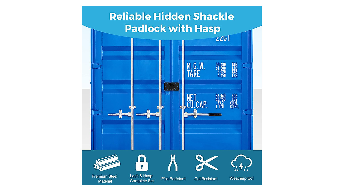 IRONWALLS Black Hidden Shackle Padlock 2 Pack for Heavy Duty Security