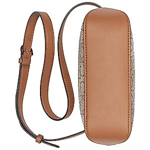 Calvin Klein Lucy Triple Compartment Crossbody, Almond/Taupe/Caramel Embossed
