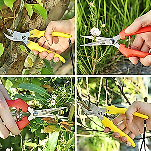 4 PCS Garden Shears, Stainless Steel Garden Scissors With PP Handle, Heavy Duty Hand Garden Clippers, Pruning Shears for flowers, plant, Floral and Bonsai