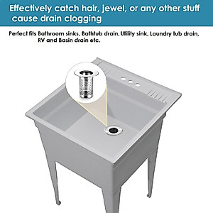 CNSZNAT Bathtub Drain Cover, Bathroom Sink Strainer, Hair Catcher for Shower Drain and Floor Drain, Deep Stainless Steel Sink Strainer，Fit Hole Size from 1.55" to 1.8", Depth Than 1.97",3 Pack (1.3”)