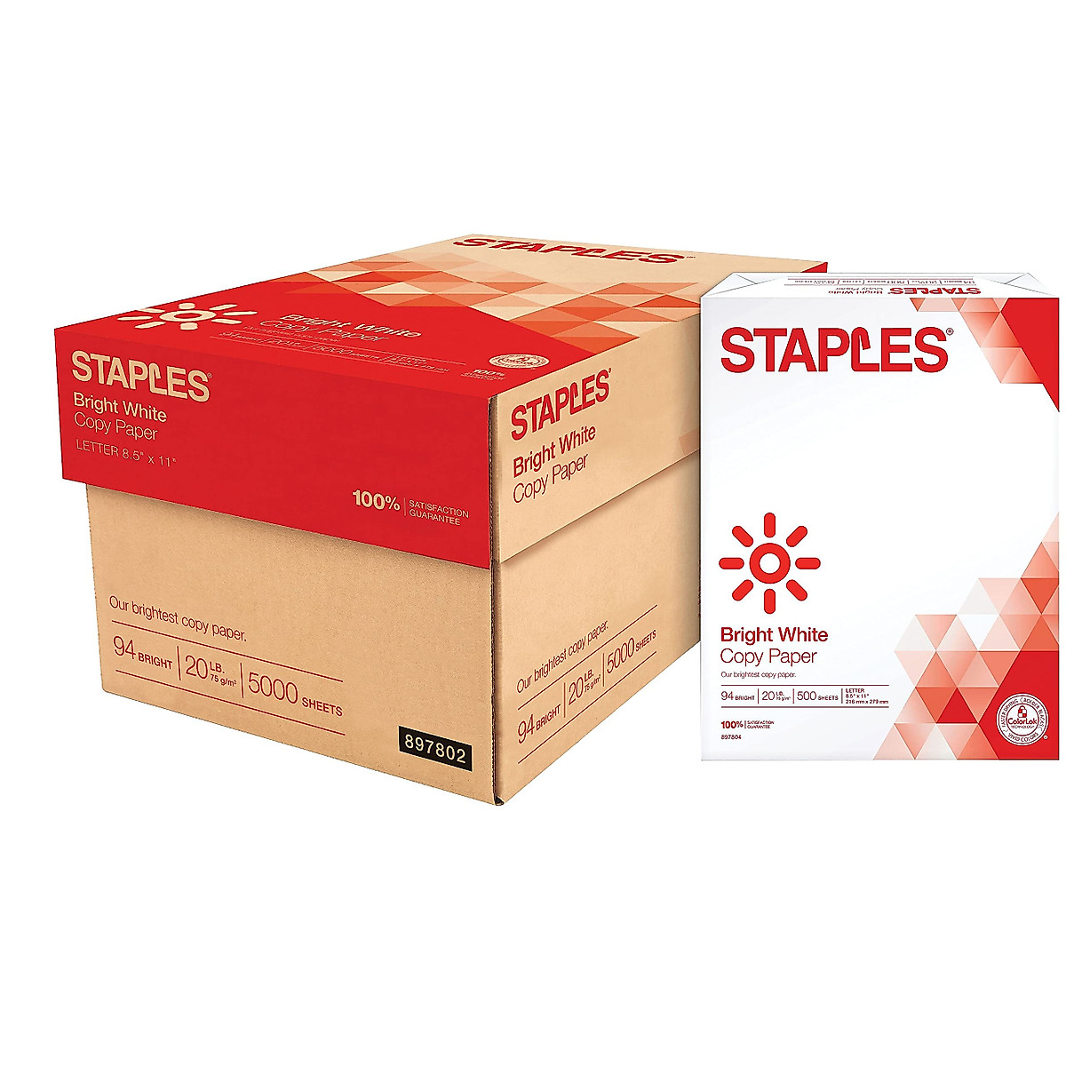 Staples Select Copy Paper, 8.5" x 11", 20 lbs., White, 500 Sheets/Ream, 10 Reams/Carton (20472)