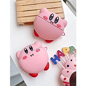 Cute Case for Apple Airpod 2nd Generation AirPods Case Cover 3D Kawaii Funny Food Design Silicone Shell Anti-Fall Cover for AirPods Charging Case for Girls Women Boy Men (AirPods 2/1, Pink Monster)