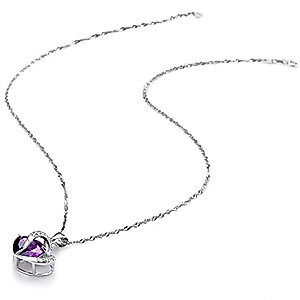 shiYsRL Women Necklace Pendant, Women Fashion Cubic Zirconia Inlaid Heart Shape Pendant Necklace Jewelry Gift Birthday Gift for Mom Women Wife Girls Her - Blue