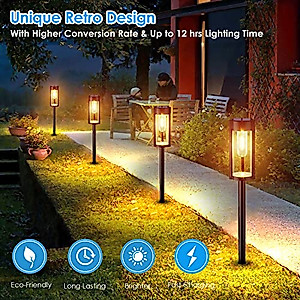 URPOWER Solar Pathway Lights, 6 Pack Solar Outdoor Lights IP65 Waterproof Decorative Solar Garden Lights, Auto On/Off Solar Powered Landscape Path Lighting for Driveway Walkway Yard Lawn Patio Decor