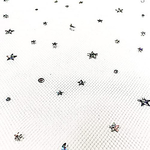 Glitter Tulle Fabric Rolls, 6” by 50 Yards (150FT) Sparkling Tulle Spool Ribbon Sequin Tulle Netting Fabric for Tutu Skirt Wedding Birthday Baby Shower Bows Party Decoration (Grey)