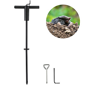 Qualirey Gopher Bait Applicator, Mole Bait Applicator, Metal Home Gopher Mole Prod Poison Pest Bait Tool, Vole/Gopher/Mole Killer, Apply Poison Bait Pellets into A Pest Tunnel in Your Yard
