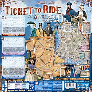 Ticket to Ride France + Old West Board Game EXPANSION - Train Route Strategy Game, Fun Family Game for Kids & Adults, Ages 8+, 2-6 Players, 30-60 Minute Playtime, Made by Days of Wonder