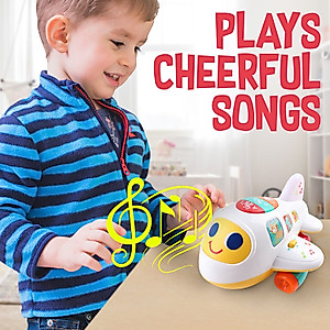 CoolToys My First Plane Airplane Toy for Toddlers and Babies for Learning Letters, Numbers and Colors - Lights Up, Sings, and Moves Around