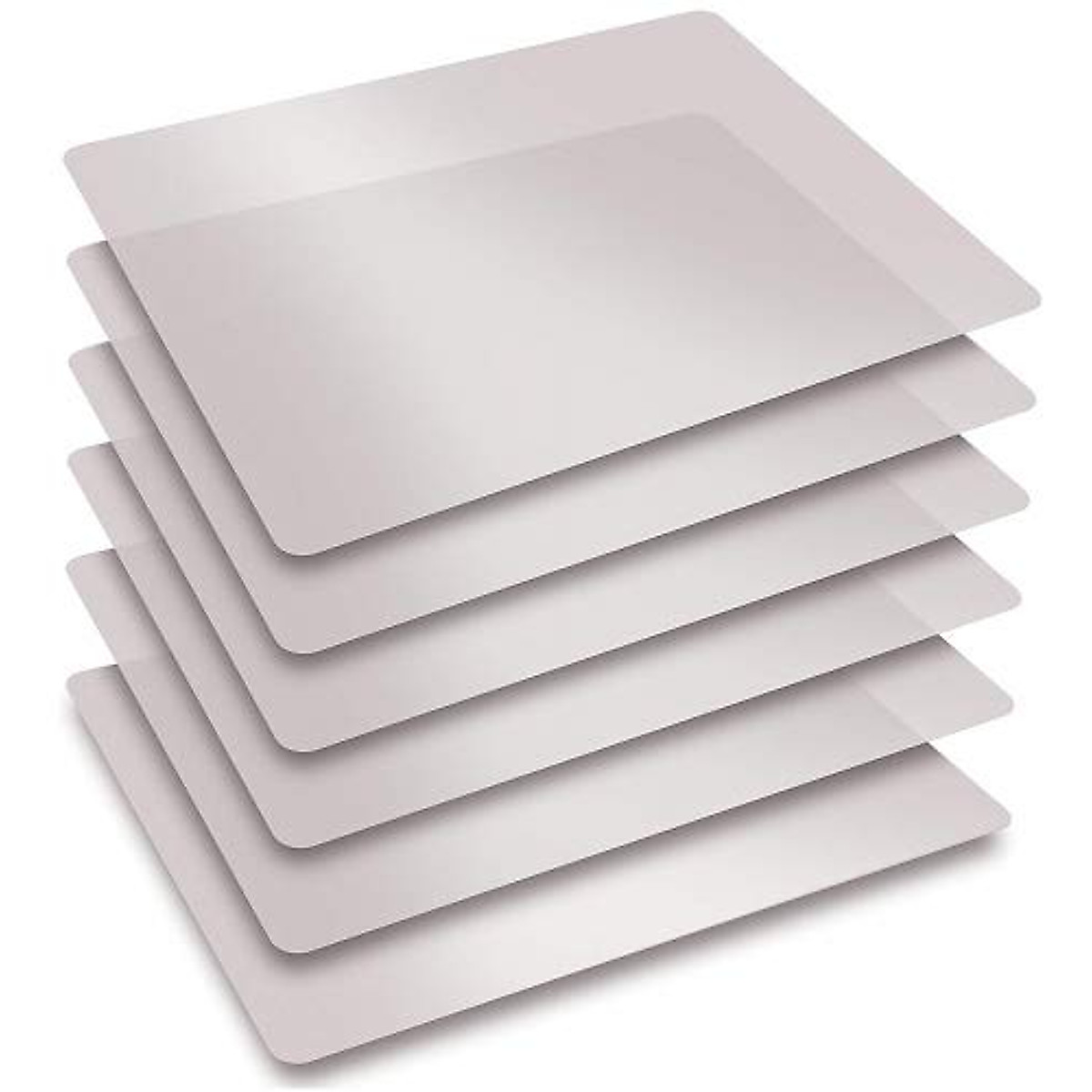 Extra Thick Flexible Frosted Clear Plastic Cutting Mats, Set of 6, by Better Kitchen Products