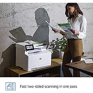 HP Laserjet Pro M479fdn Color All-in-One Laser Printer for Home Office - Print Scan Copy Fax -28 ppm, 8.5x14, Auto Duplex Printing, 50-Sheet ADF,Ethernet only,Compatible with Alexa,Wulic Cable