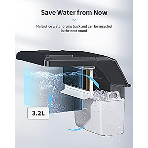 ecozy Portable Ice Makers Countertop, 44lbs Per Day, 24 Cubes Ready in 13 Mins, 2 Ways to Add Water, Self-Cleaning Ice Maker with Ice Bags/Ice Scoop/Ice Basket for Home Office Bar Party, Silver