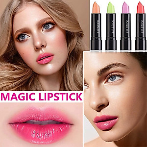 WENJLYJ 8 PCS Crystal Jelly Color Changing Lipstick Set,Magic Lipstick PH Temperature Color Change Changing Lip Gloss Stain Tinted Lip Balm Waterproof Long Lasting Moisturizing Lipstick for Women