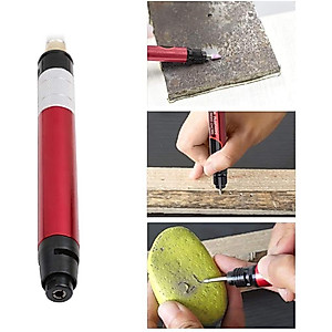 VOTOER 1/8" (3mm) Pneumatic Air Micro Die Grinder Polishing Tool Kit, 3mm Chuck Pencil Type Rotary Engraving Cutting Grinding Tool Set, 58000RPM, 90psi