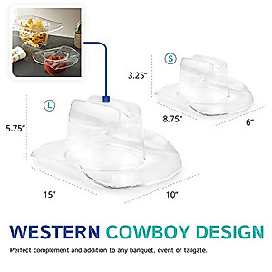 Huang Acrylic Large Cowboy Hat | Perfect for Home Decor or Chip and Dip Serving Bowl | Used for Decor, Dinning, Serving, Hosting | Durable Construction, Easy to Clean Premium Acrylic Clear