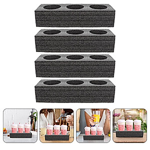 Uonlytech 4pcs Portable Cup Food Drink Carrier Drink Packing Carrier Portable Takeaway Box Water Cup Coffee Supplies Pearl Cotton Milk Tea Tray Takeaway Cup Bottle Takeaway