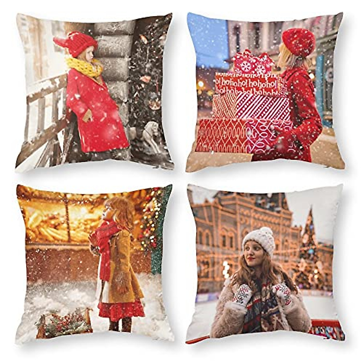 BBKD Custom Throw Pillow Covers 18x18 Set of 4,Design Your Own Photos or Text Customize Throw Pillowcase,Personalized Pet Photo Pillow,Love Picture Throw Pillow,Wedding Keepsake Throw Pillow