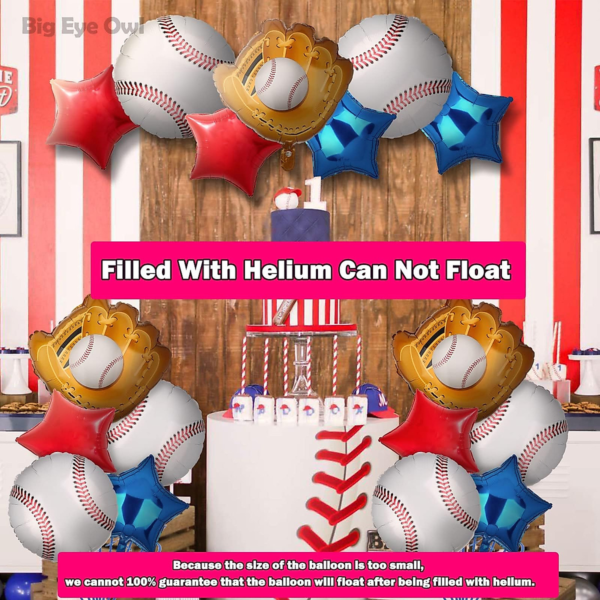 Baseball Birthday Party Foil Balloons Set Decorations Glove Round Baseball Theme Mylar Confetti Balloon Supplies Baby Shower