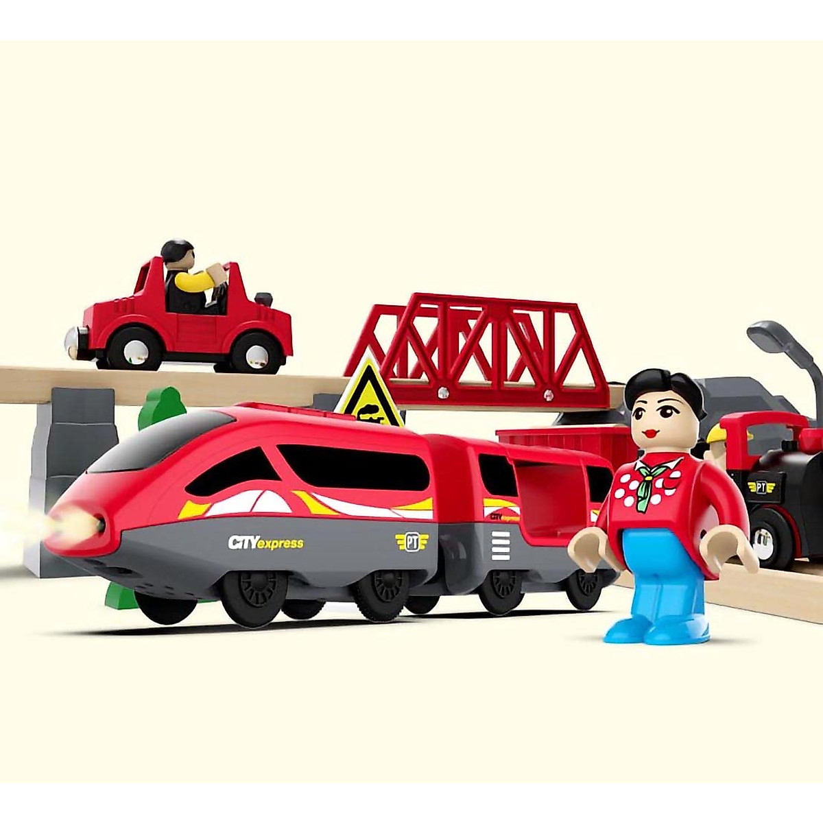 Train Track Accessories Remote Control Train, Battery Operated Locomotive Train Toy for Toddlers Train Set, Powerful Engine Train Vehicle Fits All Major Brands Railway System (Battery Not Included)