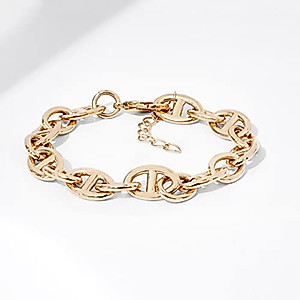 Amazon Essentials 14K Gold Plated Mariner Link Bracelet, Yellow Gold