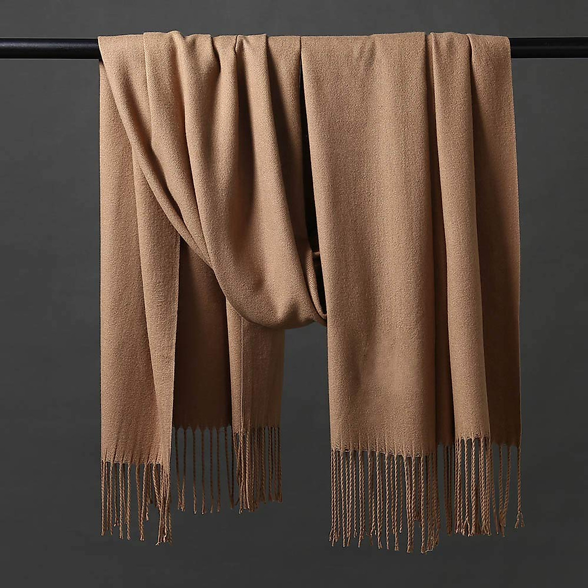 OHAYOMI Womens Thick Soft Pashmina Shawl Wrap Scarf Warm Solid Color Stole