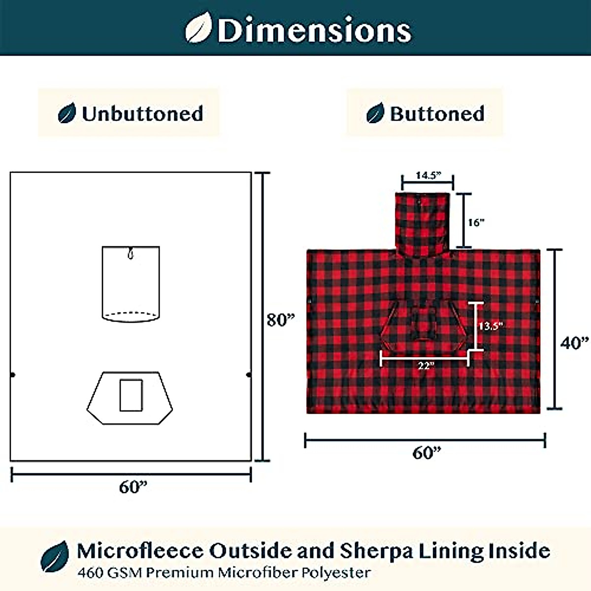 PAVILIA Wearable Blanket Poncho with Neck Warmer Hood, Plush Oversized Poncho Sweater, Large Blanket Cape Hoodie with Giant Pocket, Soft Cozy Gift for Women Men Adult (Sherpa Fleece, Checker Red)