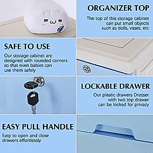 Goudergo Plastic Storage 6 Drawers,Closet Storage Drawers Organizer for Closets & Bedrooms & Nurseries & Playrooms & Entryways & As a Kids & Baby Dresser,Etc (Blue)