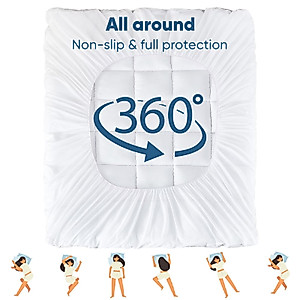 Mattress Topper Cal King Size, CYMULA Cooling Mattress Pad Cover for Bed Back Pain, Extra Thick Pillow top Down Alternative Overfilled Plush with 8-21 Inch Deep Pocket - 72"x84" White