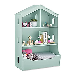 Delta Children Playhouse Bookcase with Toy Storage, Greenguard Gold Certified, Mint