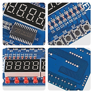 AITRIP 4PCS 8-Bit LED Digital Tube 8 Keys TM1638 Display Module Compatible with AVR for Arduino ARM